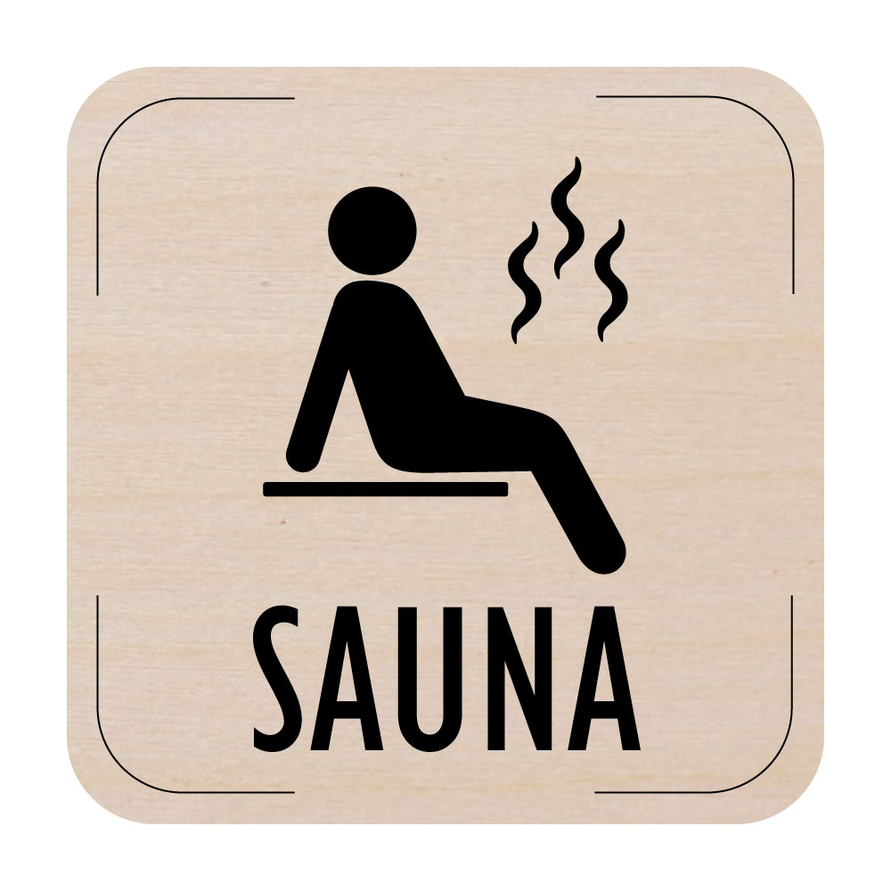 Popis místnosti - cedulka na dveře - Sauna, dřevěná tabulka, 80 x 80 mm ... Popis místnosti - cedulka na dveře - Sauna, dřevěná tabulka, 80 x 80 mm ...